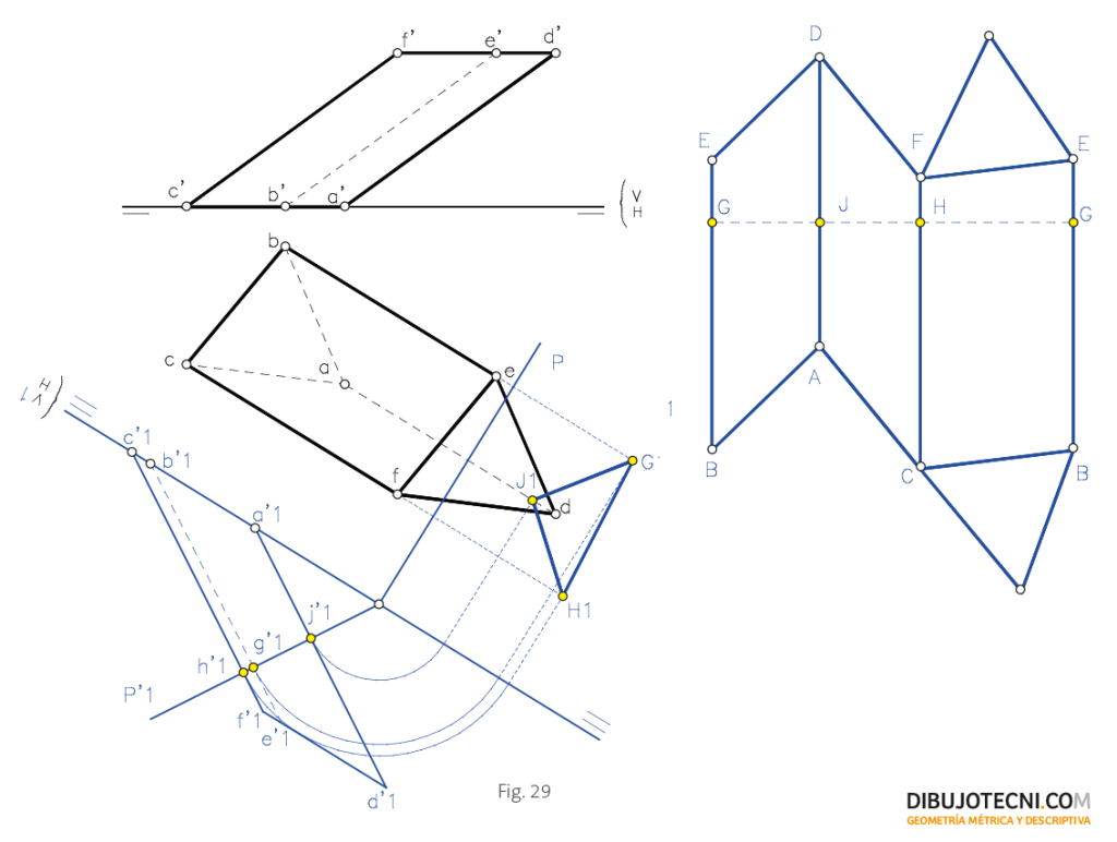 Desarrollo y transformada de un prisma · Dibujo Técnico
